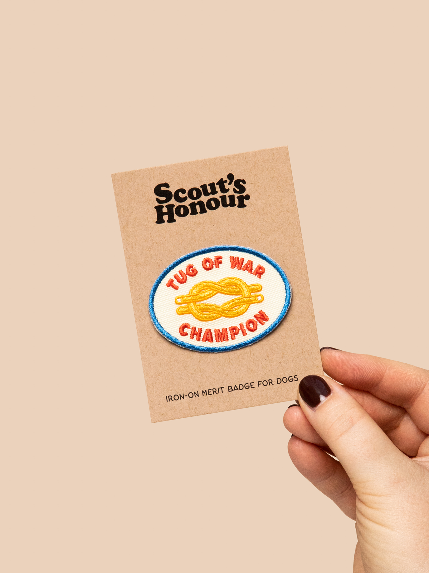 Tug of War Champion iron-on patch for pets – Scout's Honour